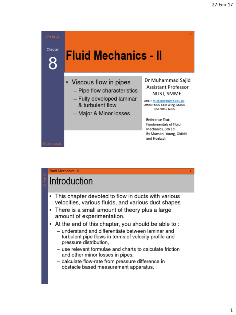 FM II Week01 | PDF | Fluid Dynamics | Laminar Flow