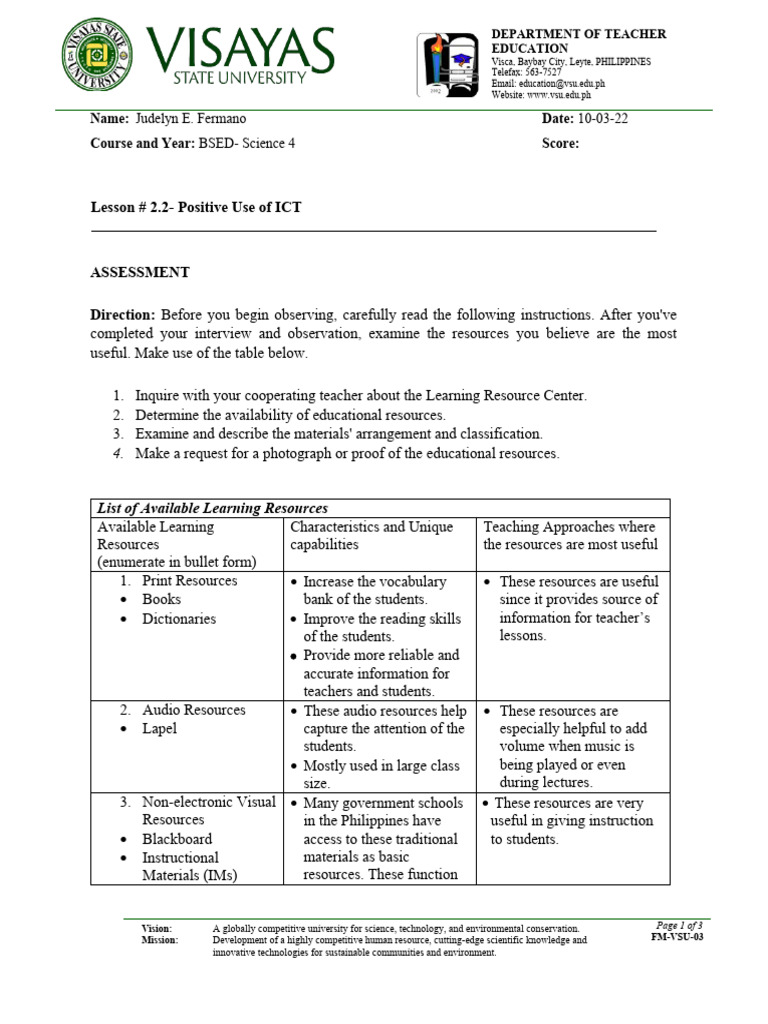 Module 2 - Lesson 2.2 | PDF | Educational Technology | Learning