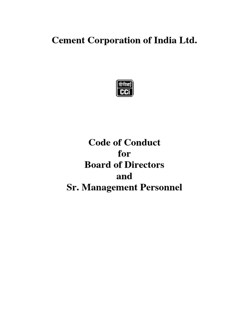 Final Draft Code - of - Conduct CCI | PDF | Regulatory Compliance | Board Of Directors