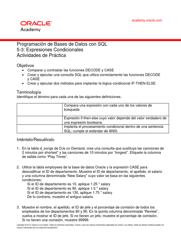 DP 5 3 Practice Esp | PDF | SQL | Informática