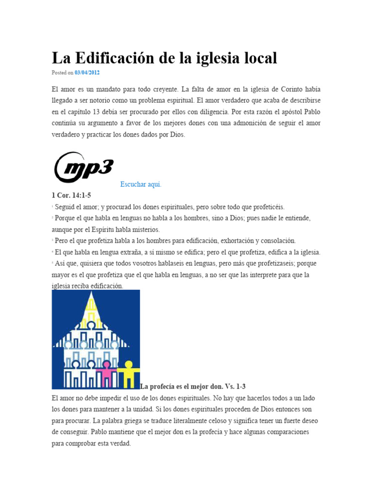 La Edificación de La Iglesia Local | PDF | Iglesia cristiana | Profecía