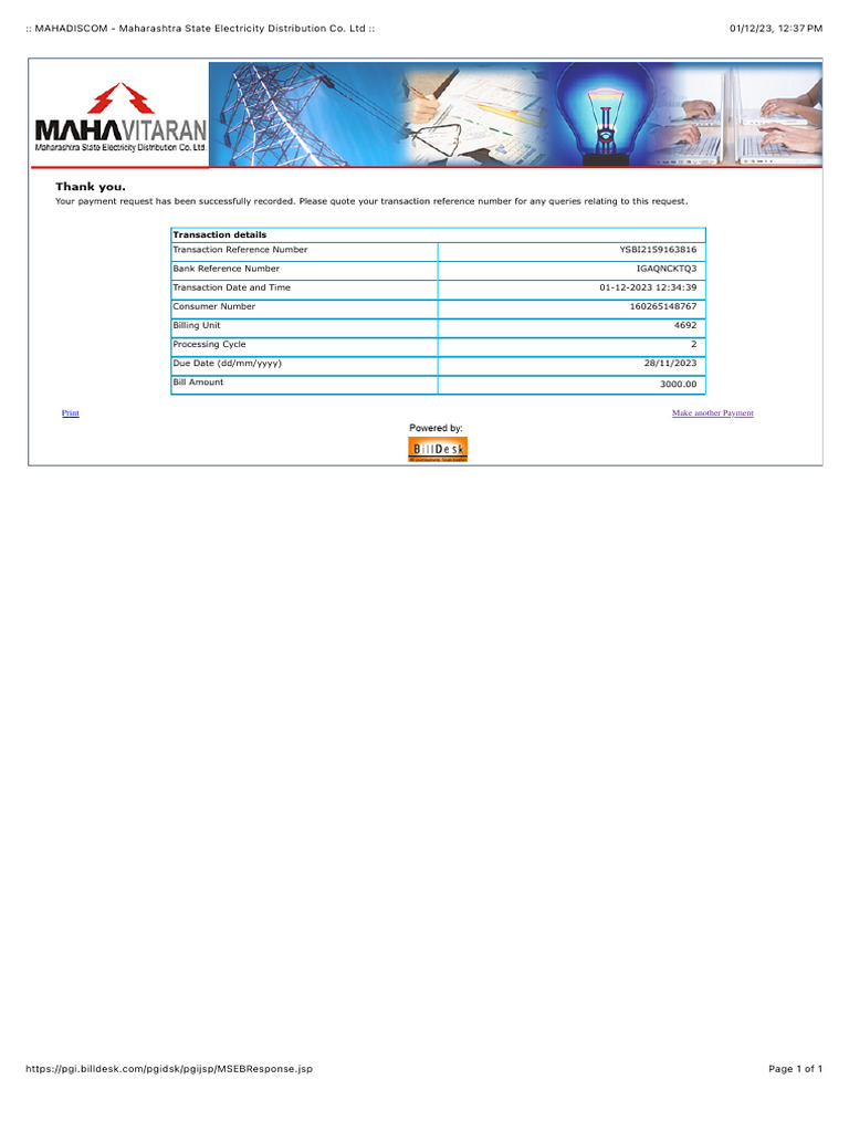 MAHADISCOM - Pune Maharashtra State Electricity Distribution Co. LTD ...