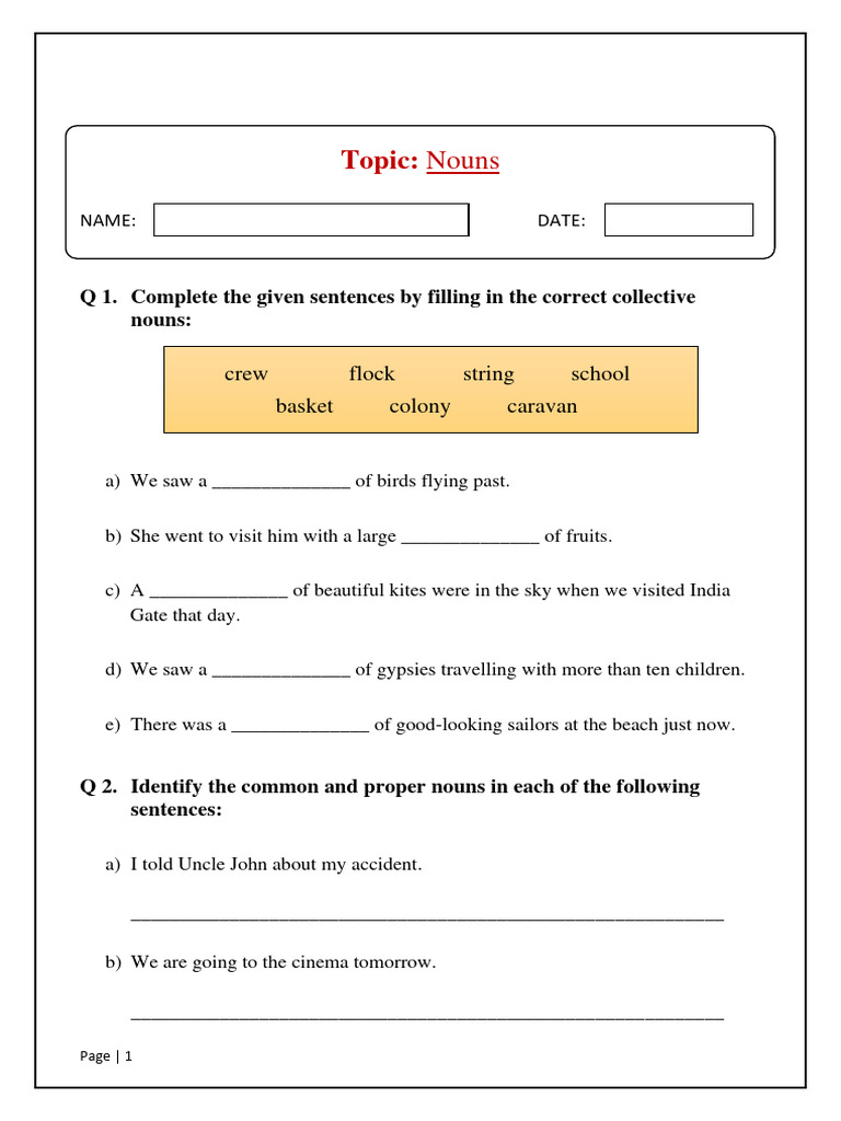 G4 English Nouns 2 | PDF