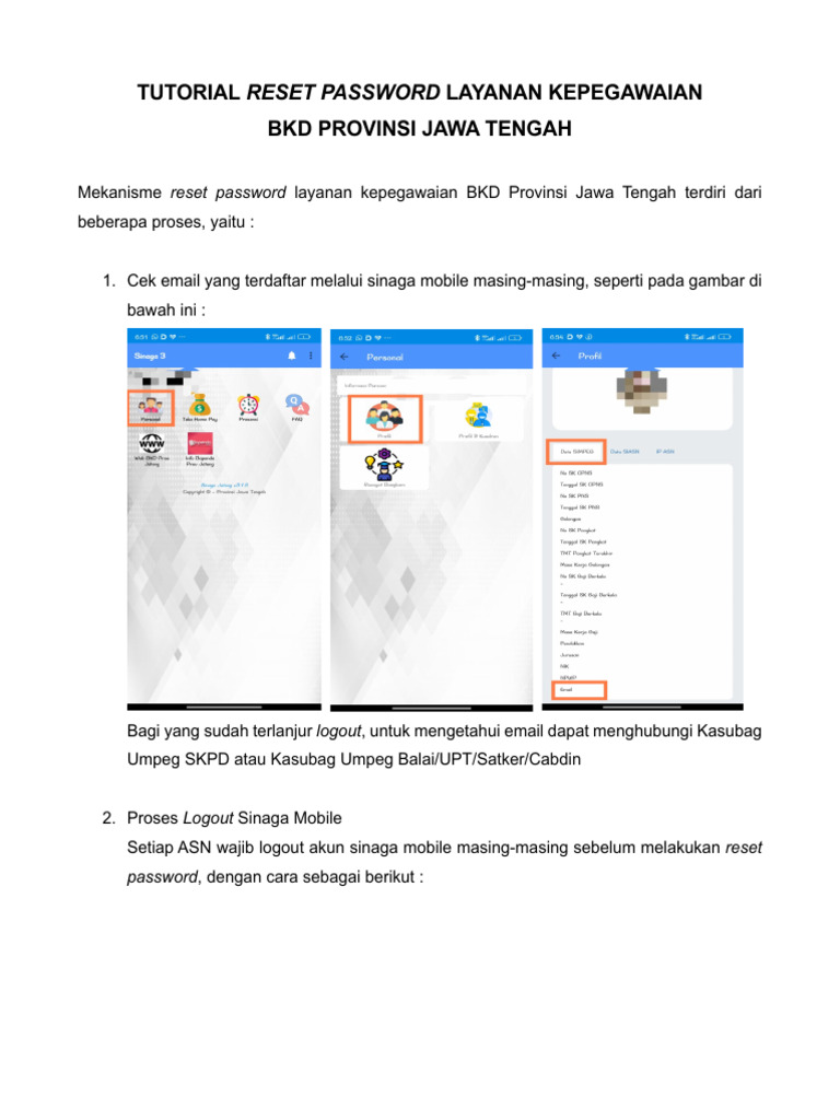 1 - Tutorial Reset Password Layanan Kepegawaian | PDF | Karier & Perkembangan
