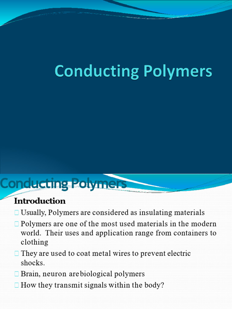 12 Conducting Polymers | PDF | Electrical Resistivity And Conductivity ...