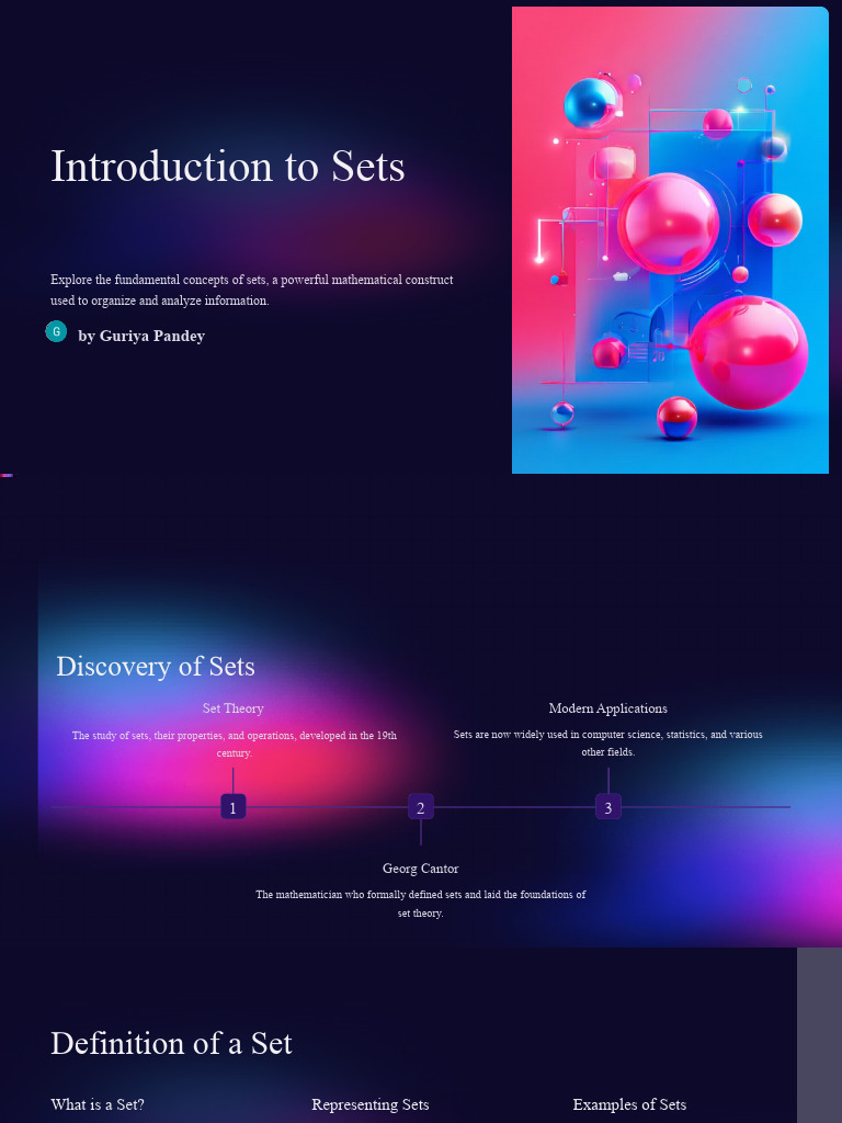 Introduction To Sets | PDF | Set (Mathematics) | Infinity