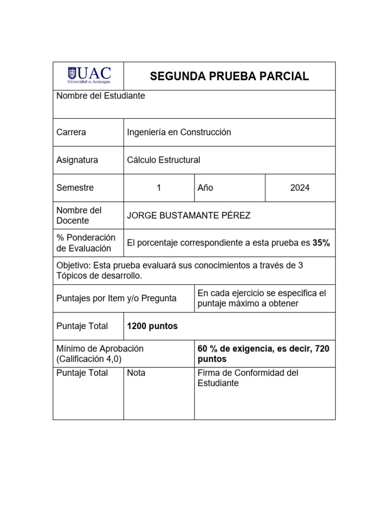 Segunda Prueba Parcial | PDF