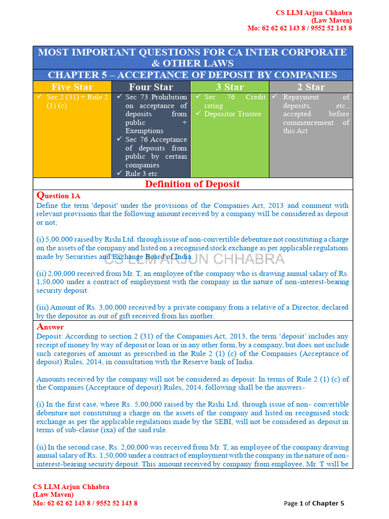 5 - Deposit Question & Answer | PDF | Loans | Interest