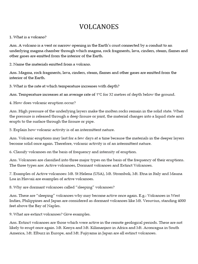 VOLCANOES | PDF | Volcano | Lava