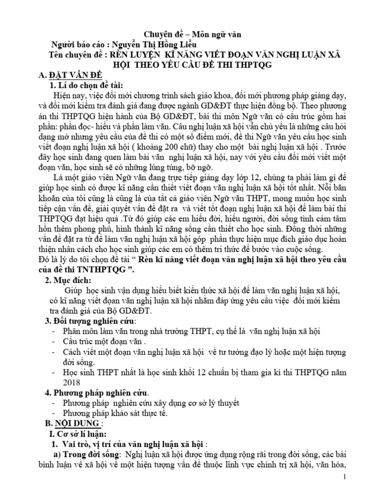 REN LUYEN KI NANG VIET DOAN VAN NGHI LUAN XA HOI THEO YEU CAU DE THI THPTQG f87b8 | PDF