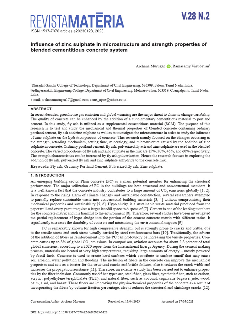 Zinc Sulphate's Impact on Concrete Strength | PDF | Concrete | Energy ...