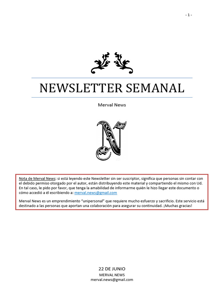 Newsletter Semanal 334 | PDF | Portafolio (Finanzas) | Libra esterlina