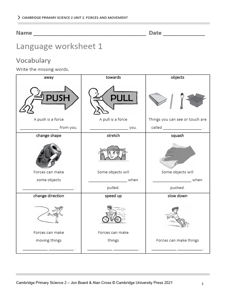 P - Science - 2 - Language Worksheets - Unit 2 | PDF | Career & Growth