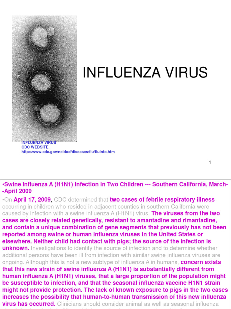 Influenza | PDF | Influenza | Influenza A Virus Subtype H1 N1