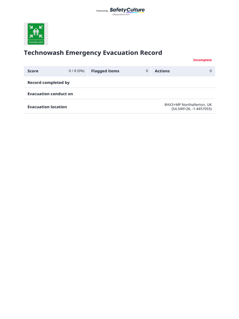 Technowash Emergency Evacuation Record | PDF | Emergency Evacuation ...