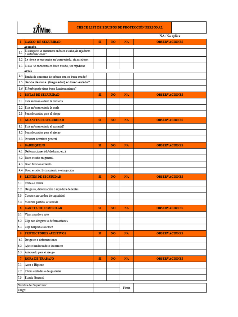 Check List de Epp | PDF