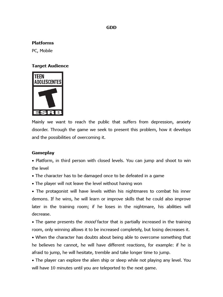 GDD | PDF | Psychology | Mental Health