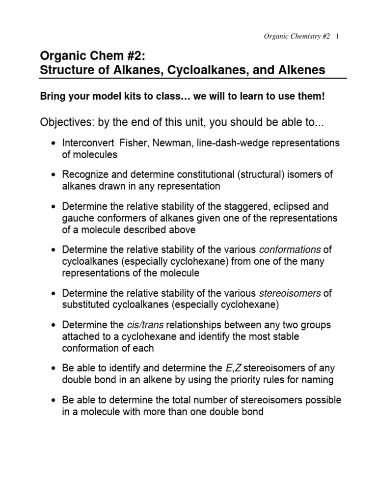 GROUP 5 Structure of Alkanes Cycloalkanes Alkenes | PDF | Conformational Isomerism | Isomer