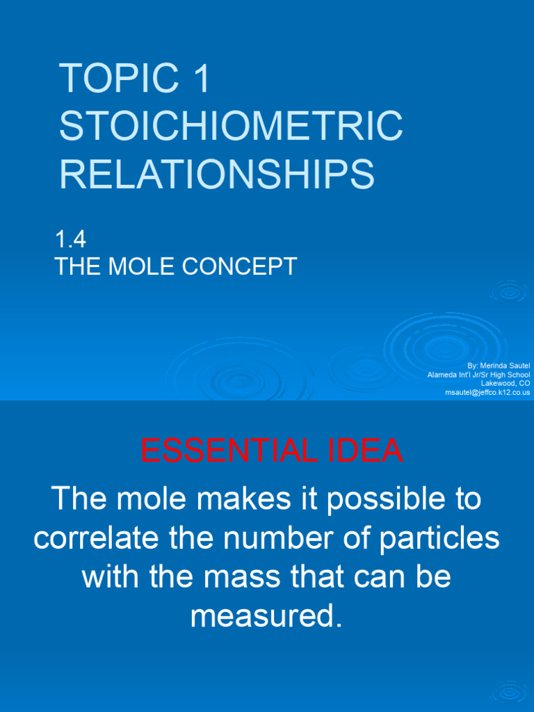 Structure 1.4 Stoichiometry | PDF | Mole (Unit) | Molecules