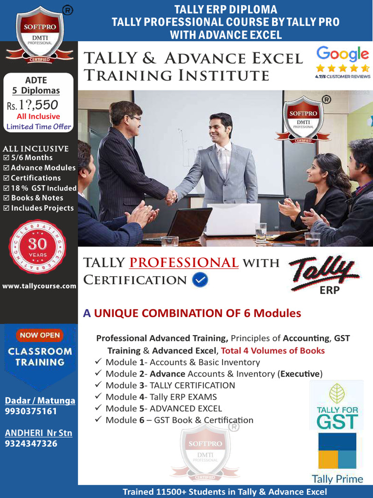 Tally Professional Course Master Tally Advanced Excel | PDF | Search ...