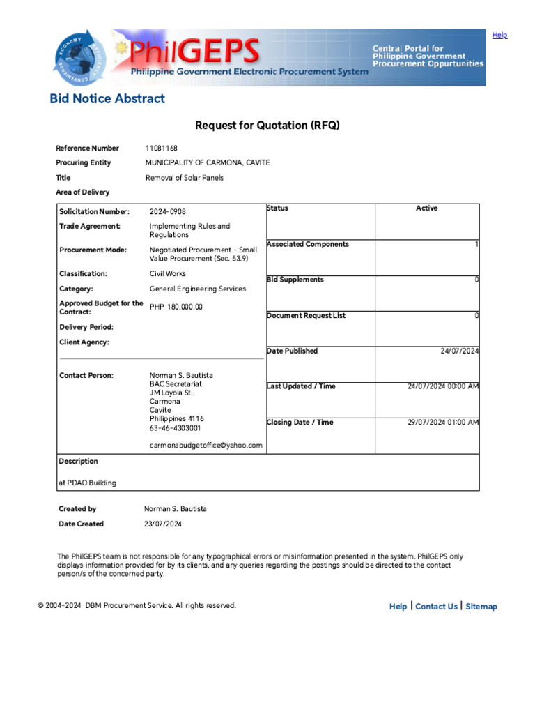 Print Able Bid Notice Abstract | PDF | Business