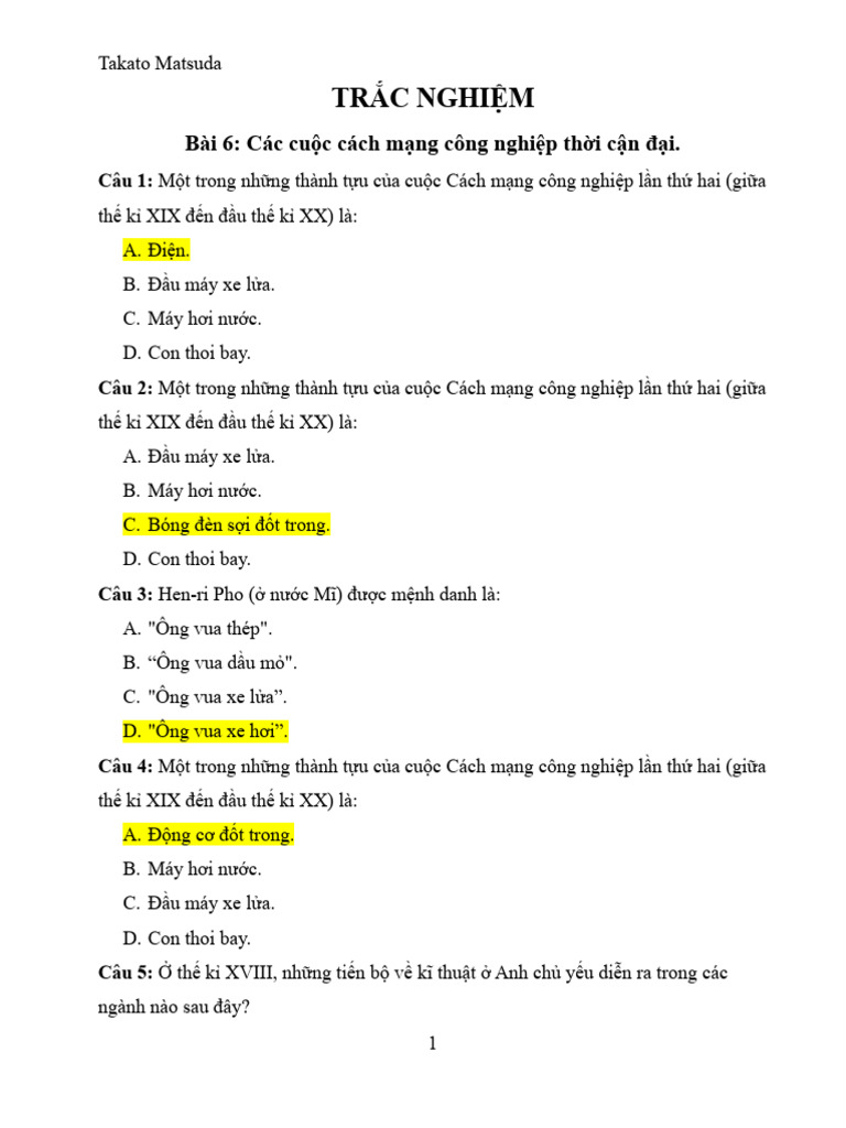 Trắc nghiệm Vietschool | PDF