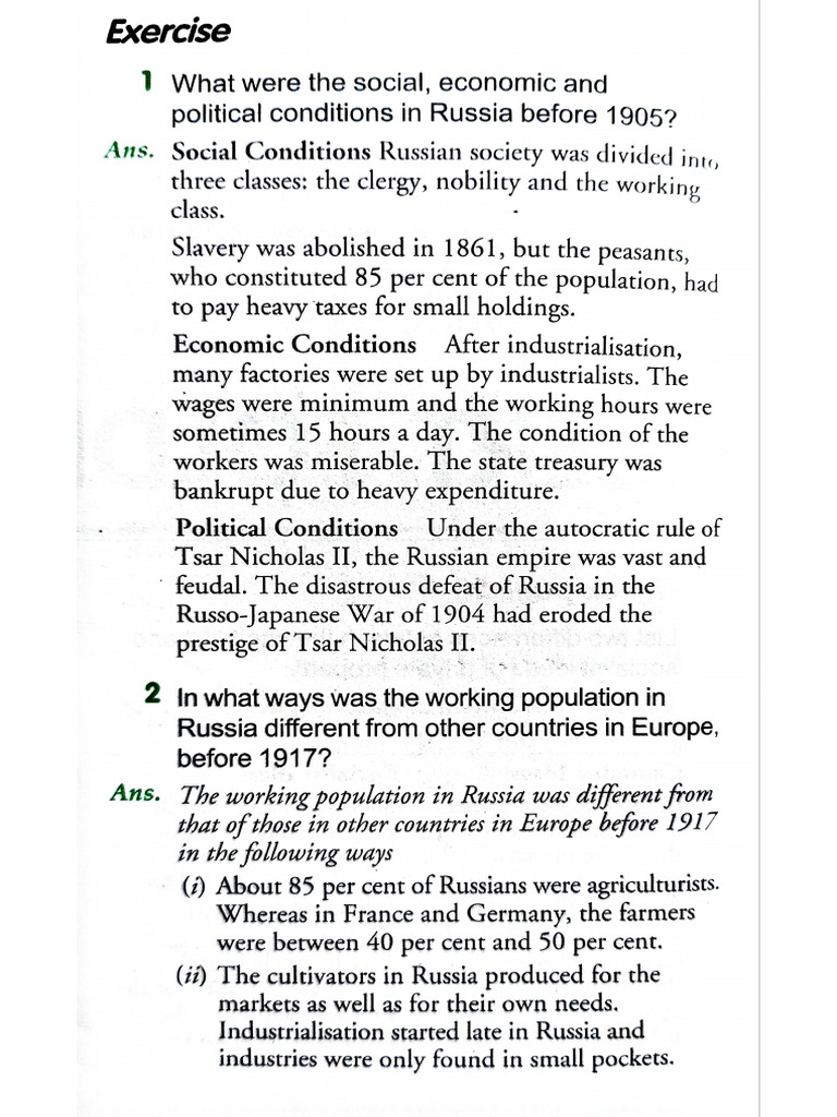 Socialism in Europe and The Russian Revolution, History Lesson - 2-1 | PDF