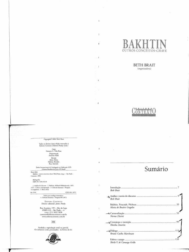 Bahtin Outros Conceitos-Chave - Beth Brait - 2006 | PDF