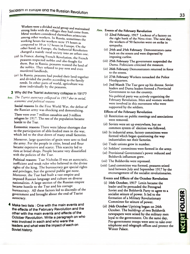 Nationalism in Europe and The Russian Revolution, Part - 2-1 | PDF