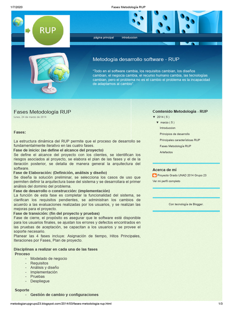 Fases Metodología RUP | PDF | Software | Tecnologías de la información