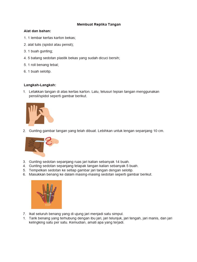 Cara Membuat Replika Tangan Kelas 6 | PDF