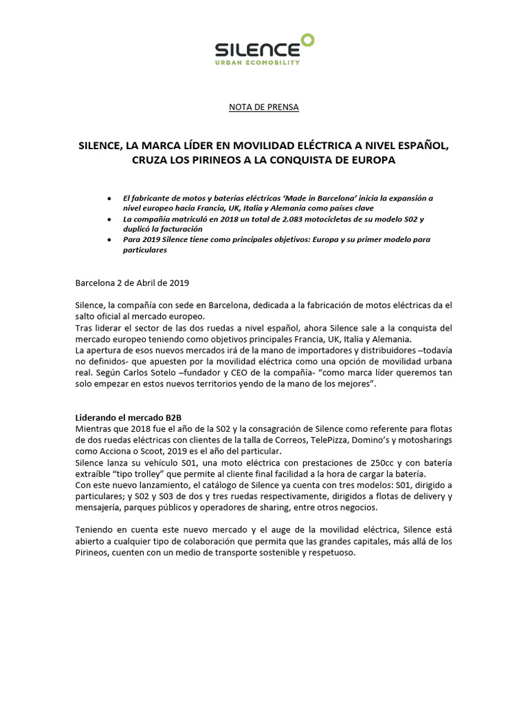 Silence: Expansión Eléctrica en Europa | PDF | Barcelona | Transporte