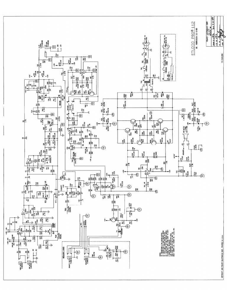 Peavey STUDIO PRO 112 Schematic | PDF