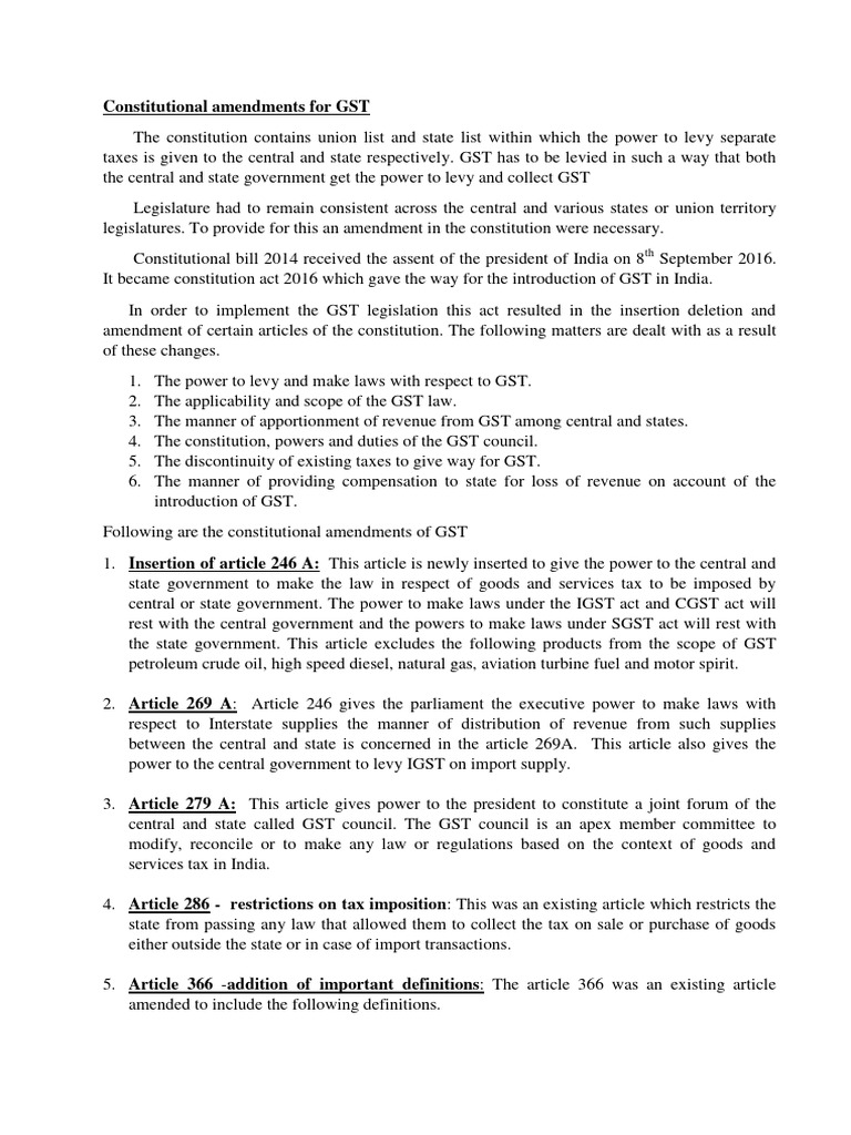 Gst Chapter 1 Notes Pdf Taxes Government