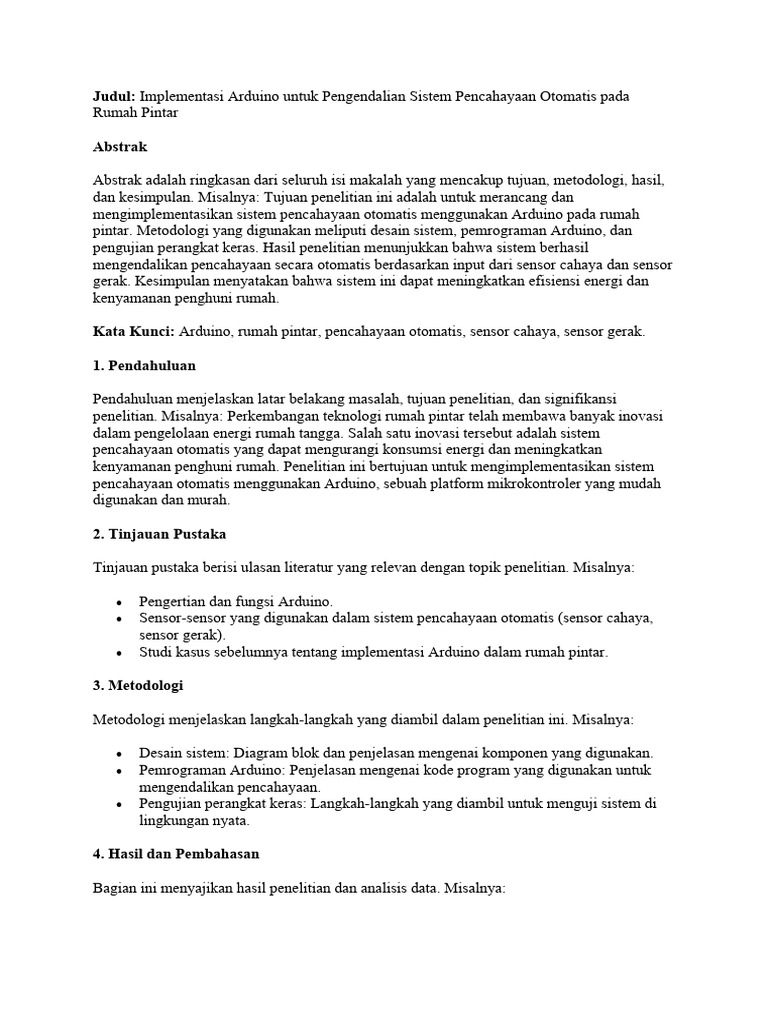 Contoh Makalah Arduino Sistem Pencahayaan | PDF | Seni