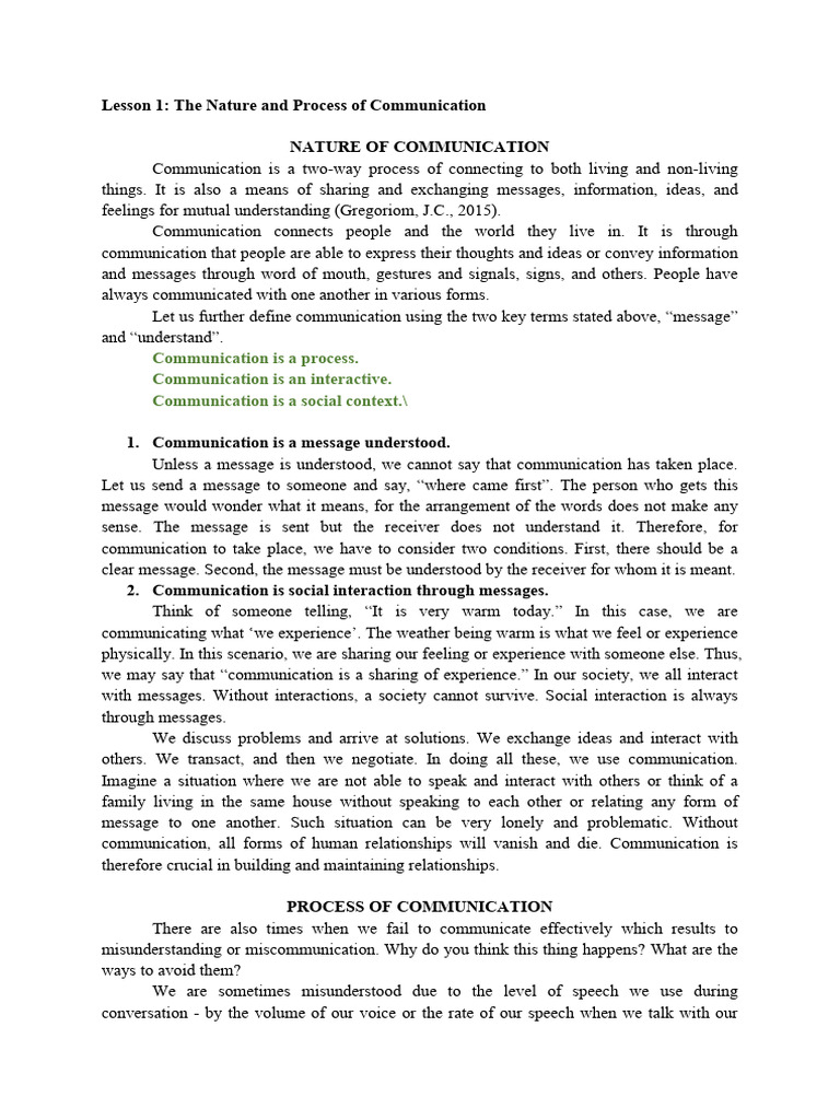 Oral Communication - Quarter 1 - Module 1 | PDF | Communication ...