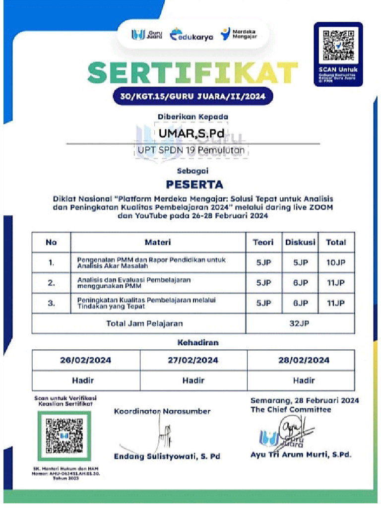 PDF Sertifikat Umar | PDF