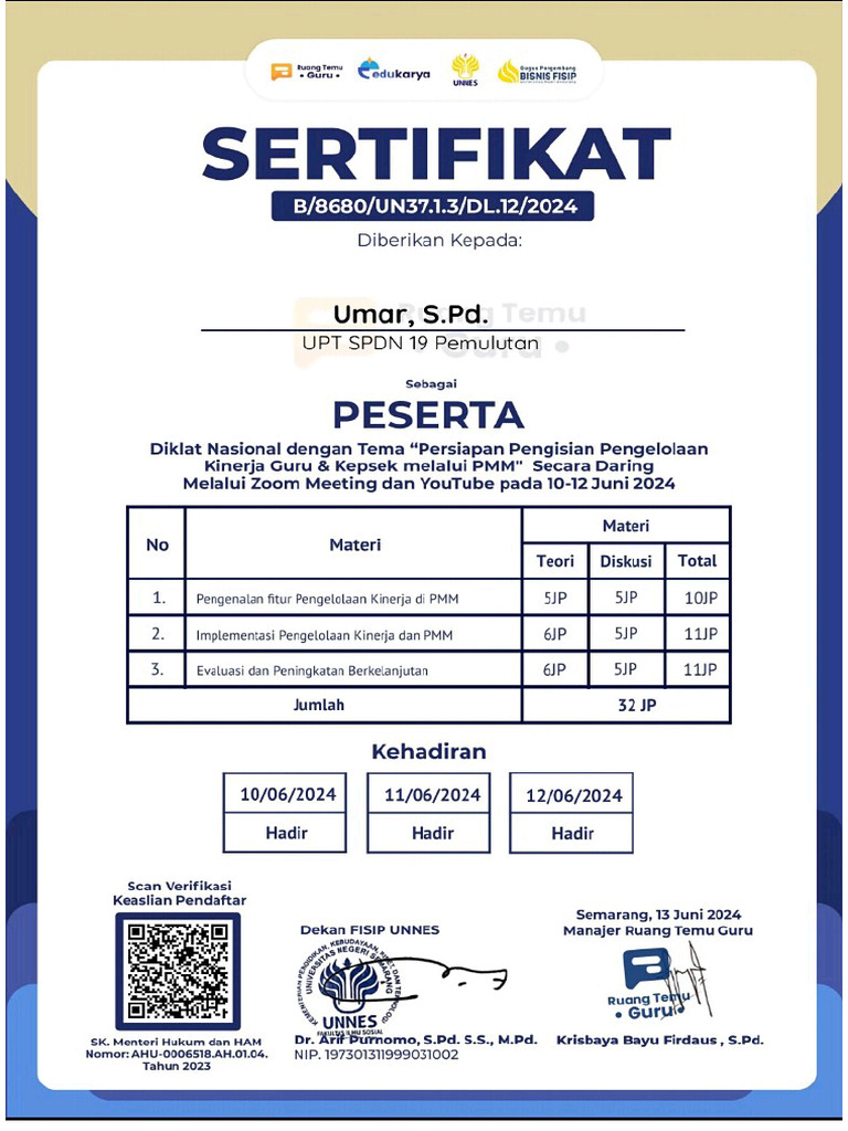 Sertifikat Umar | PDF