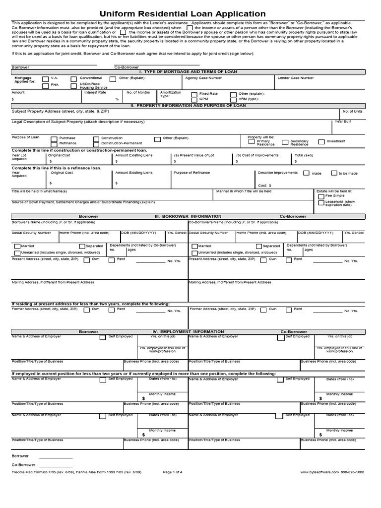 URLA-1003-Fillable | PDF | Loans | Mortgages