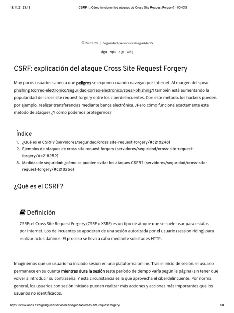 CSRF - Cómo Funcionan Los Ataques de Cross Site Request Forgery | PDF | La seguridad informática ...