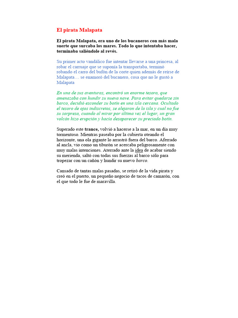El Pirata Malapata | PDF