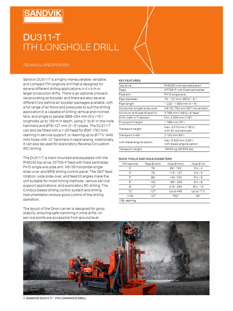 Du311 T Specification Sheet English | PDF | Manual Transmission | Drilling