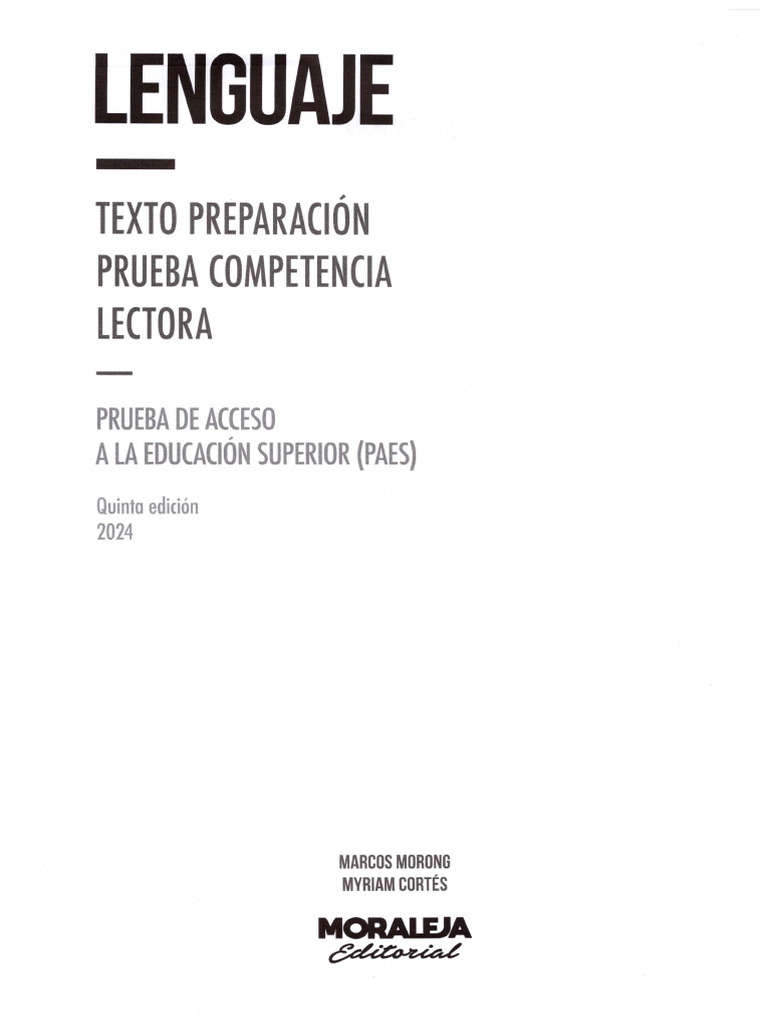 Moraleja 2024 Lenguaje | PDF