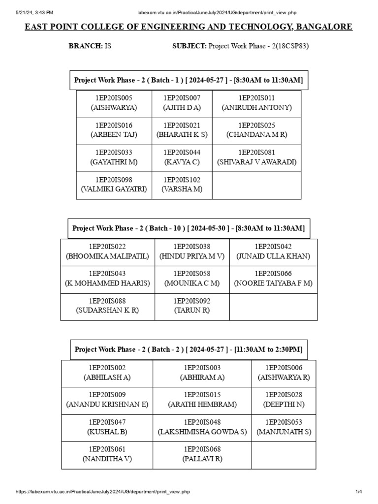 project batch creation | PDF