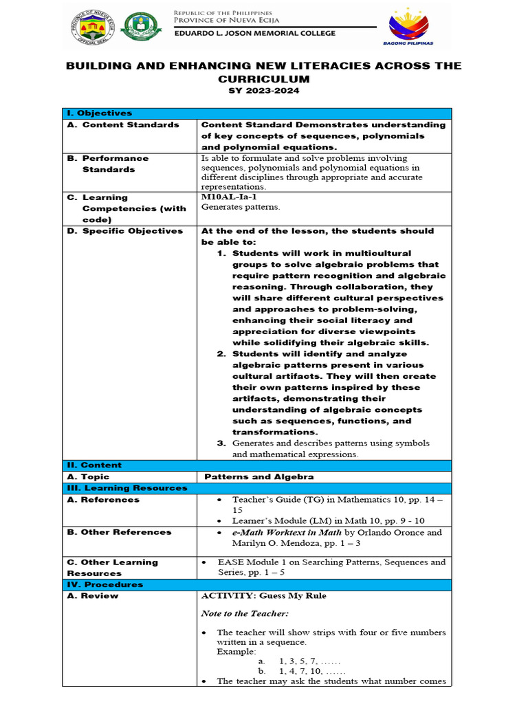 Ed MCL SL LP | PDF | Mathematics | Learning
