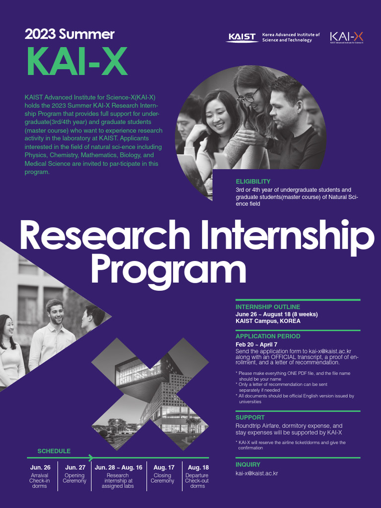 Web Poster_2023 Summer KAI-X Research Internship Program | PDF | Science