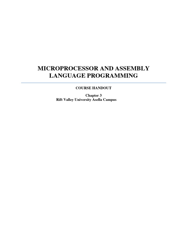 MP - CH3 (0) Microprocessor | PDF | Binary Coded Decimal | Assembly Language