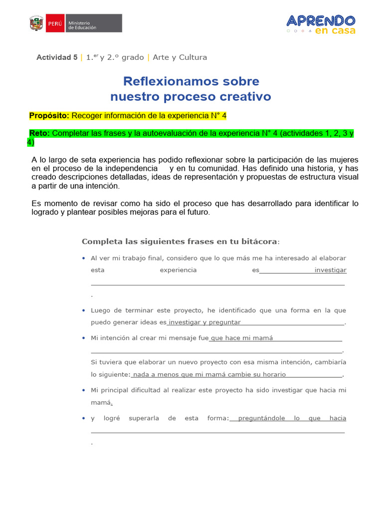 Tarea de Arte y Cultura Andrehy Solano Mimbela | PDF | Evaluación ...