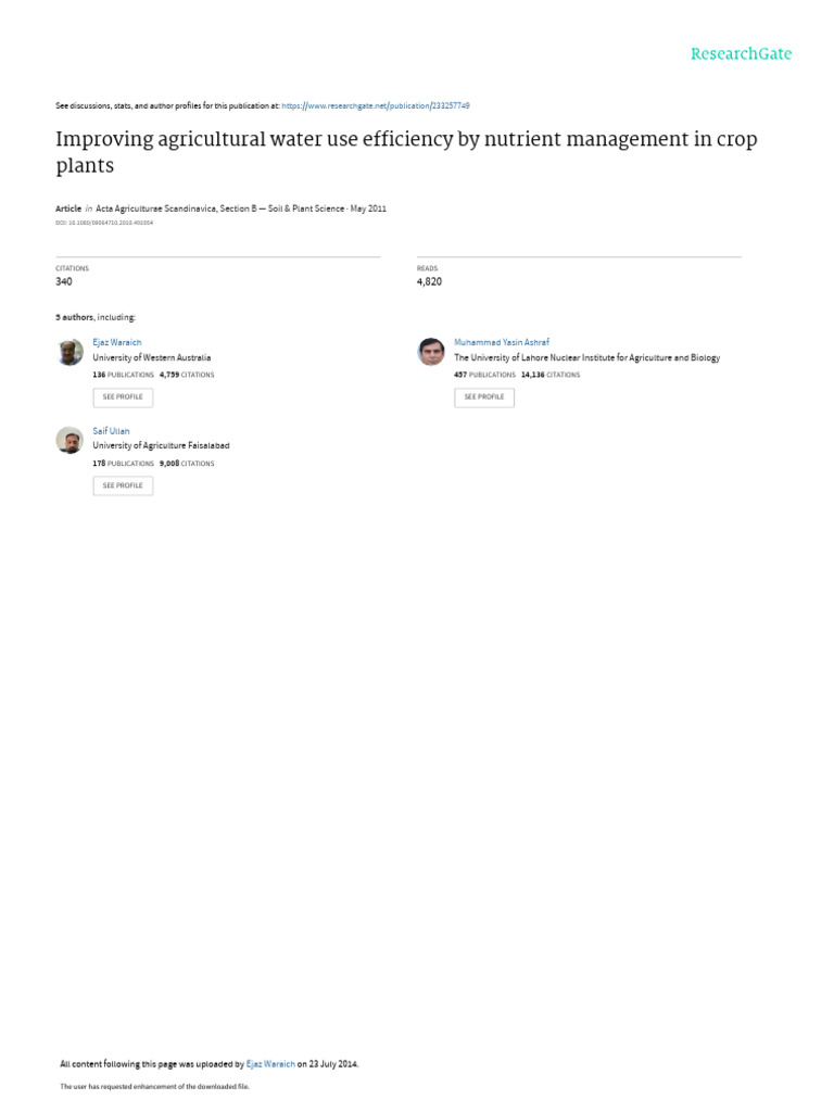 Acta 2011 | PDF | Plant Nutrition | Irrigation