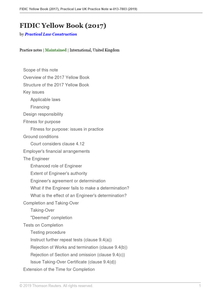 8 - FIDIC Yellow Book (2017) | PDF | Project Finance | Employment